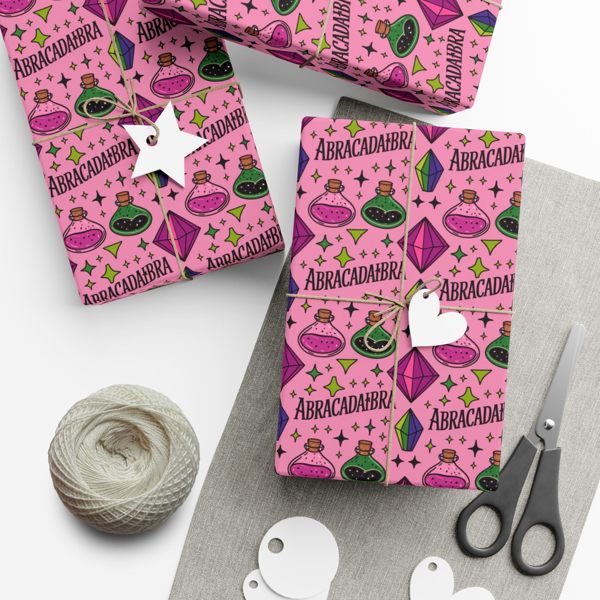 Magic Potion Pattern Gift Wrap Paper — Pink Abracadabra Wrapping Roll ...