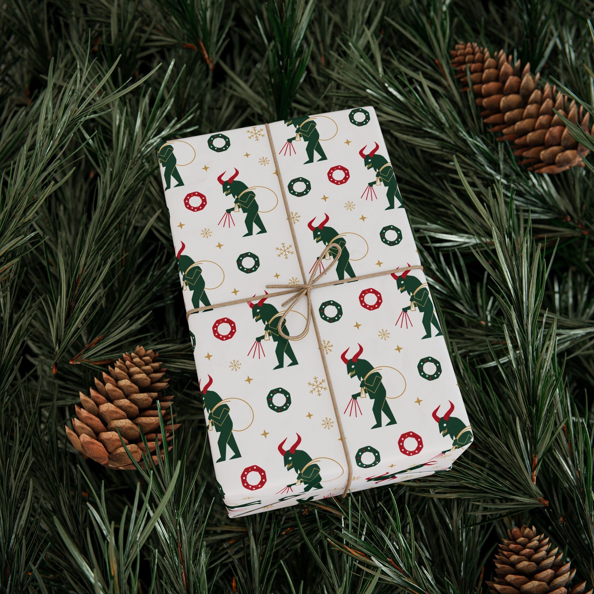 Wrapping Papers, Krampas Themed Christmas Gift Wrap, Modern Clean Uniq ...